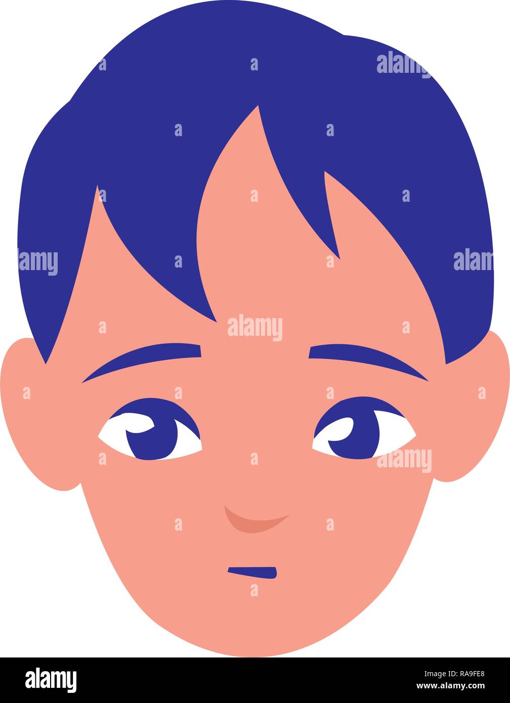 cute little boy head character vector illustration design Stock Vector ...