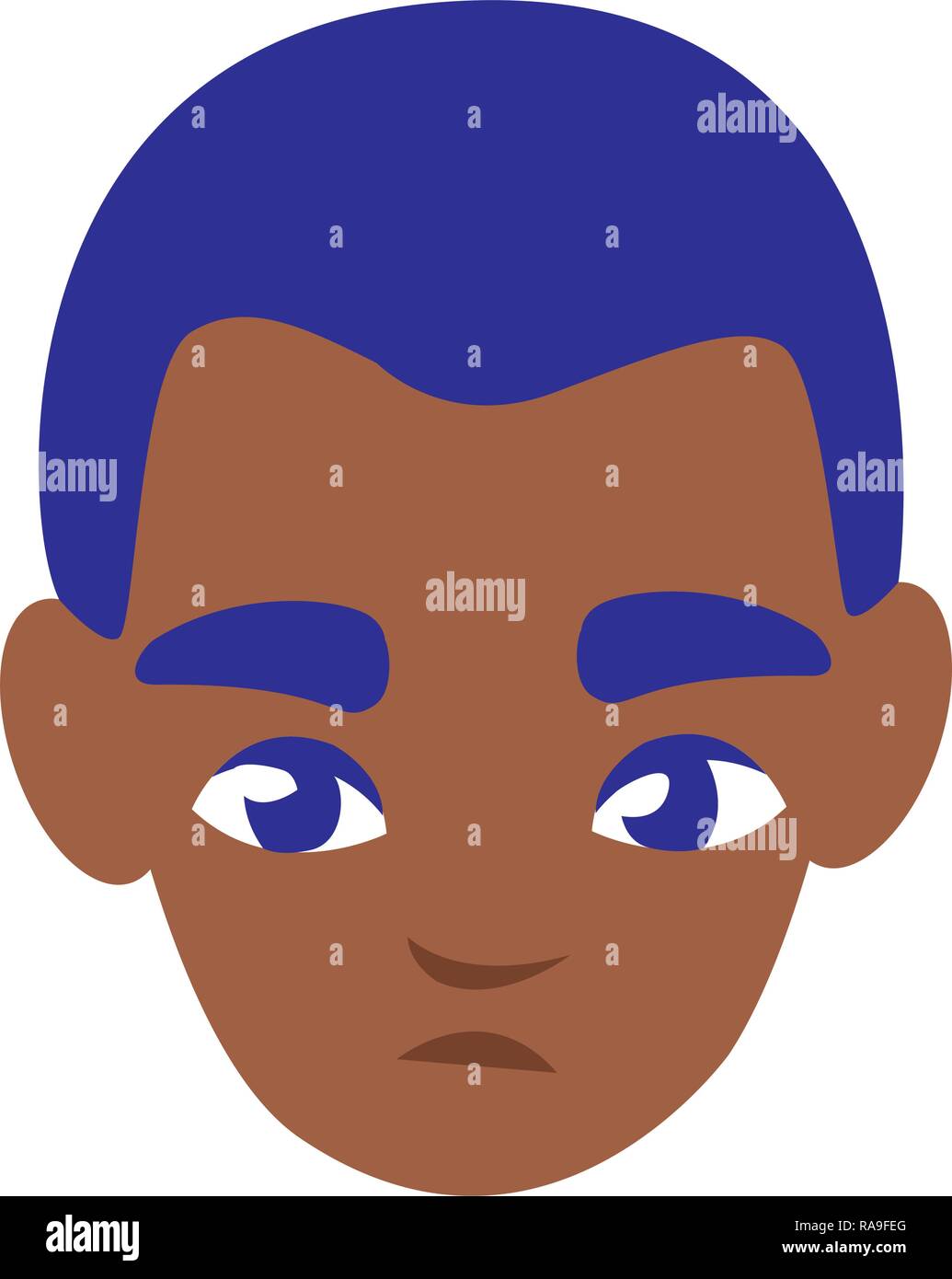 cute little black boy head vector illustration design Stock Vector ...