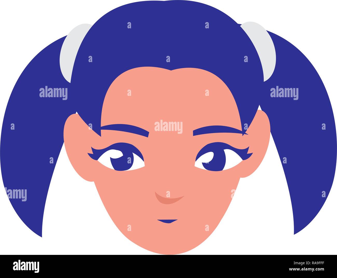 beautiful little girl head character vector illustration design Stock ...
