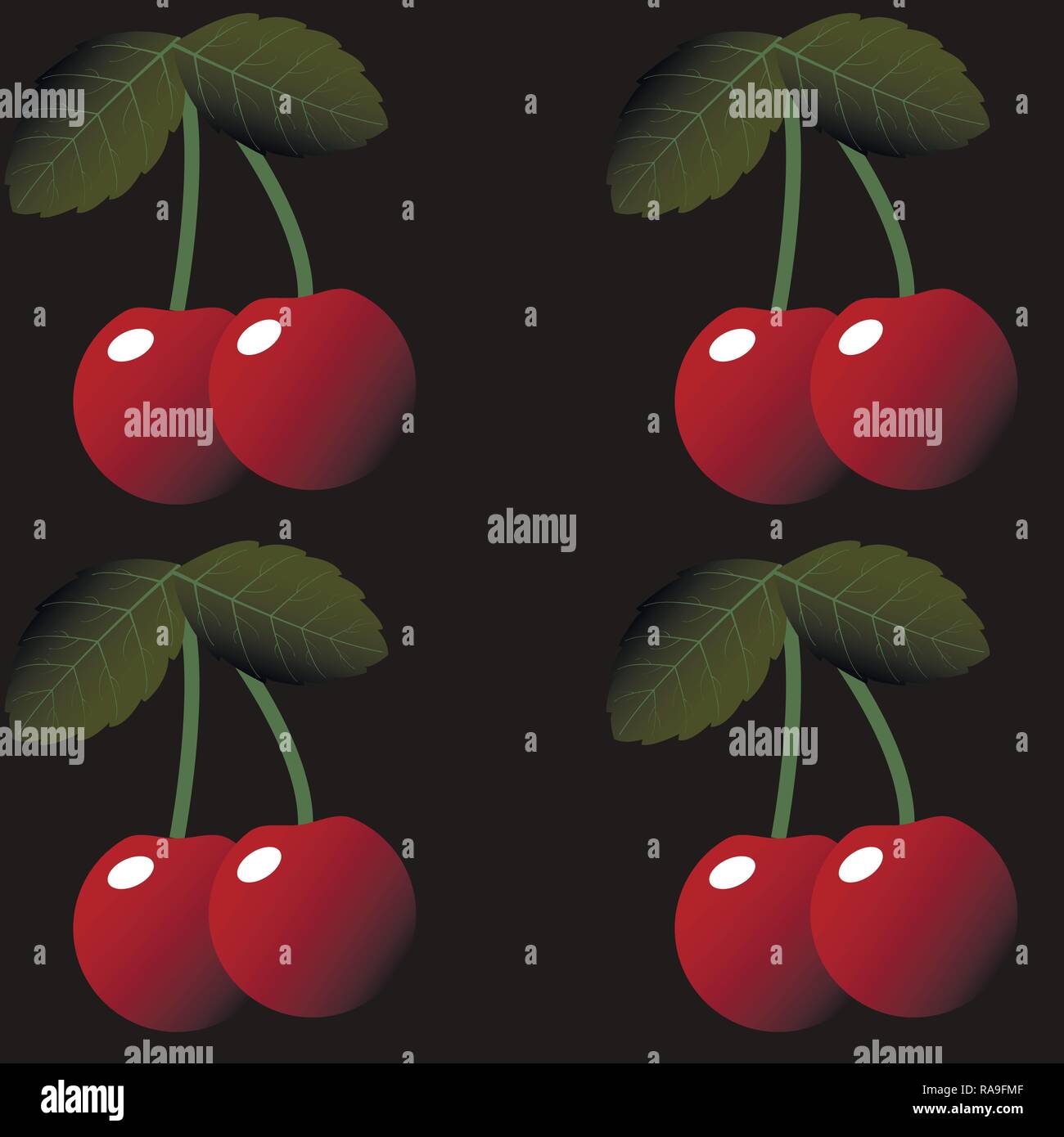cherry and leaves Easily editable vector image Stock Vector Image & Art ...