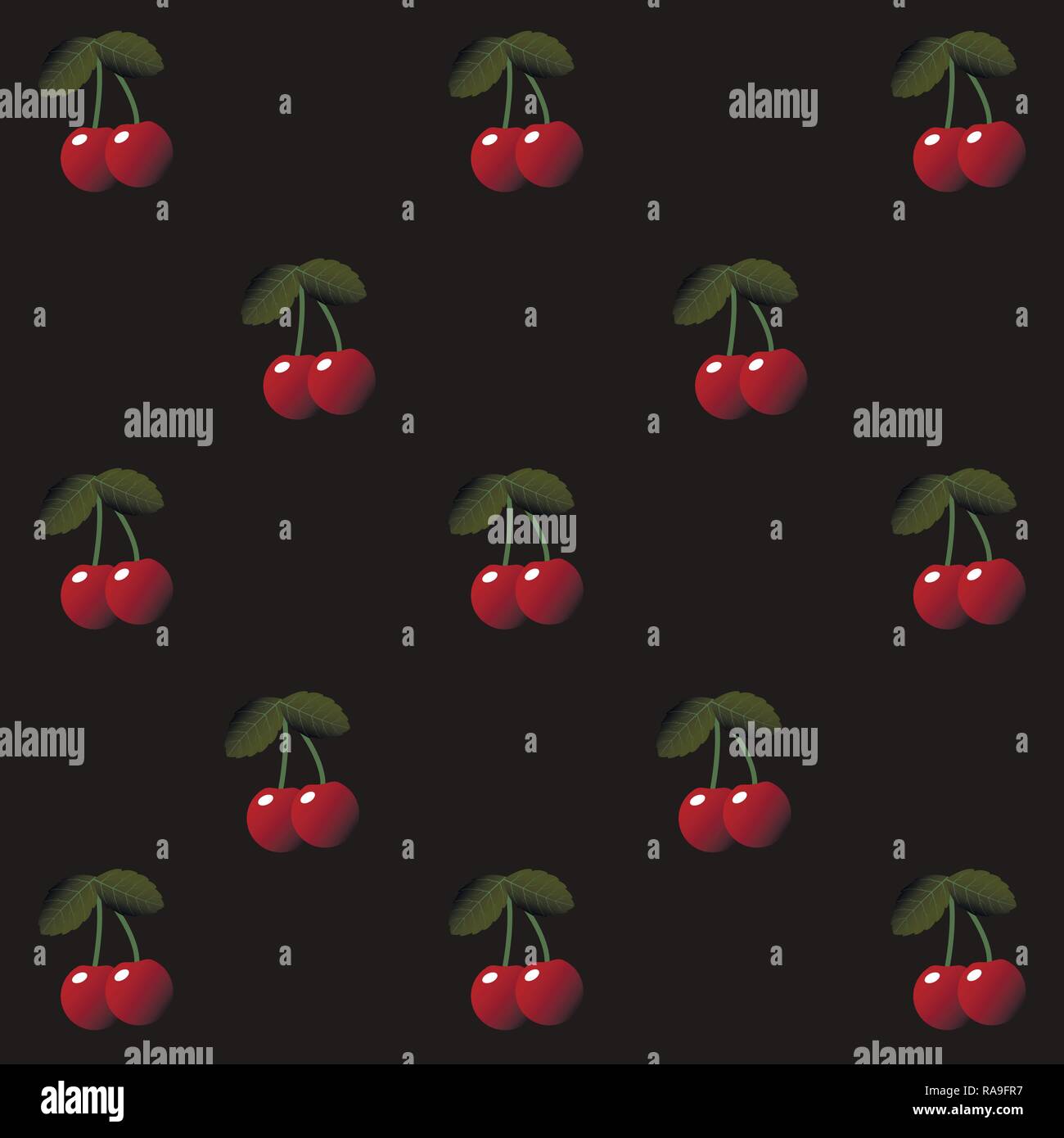 cherry and leaves Easily editable vector image Stock Vector Image & Art ...