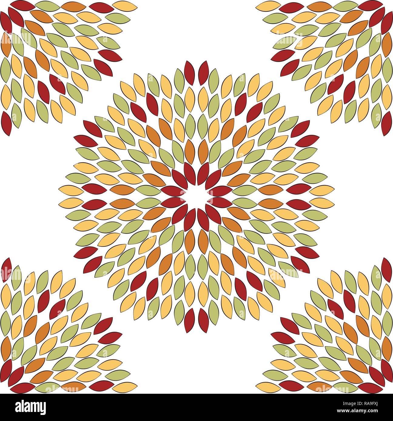 Abstract geometric flowers seamless pattern. Floral background. Easily ...