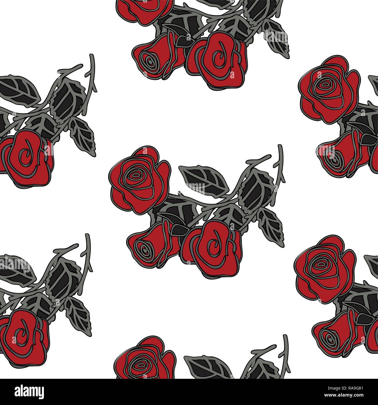 Continuous roses Stock Vector Images - Alamy