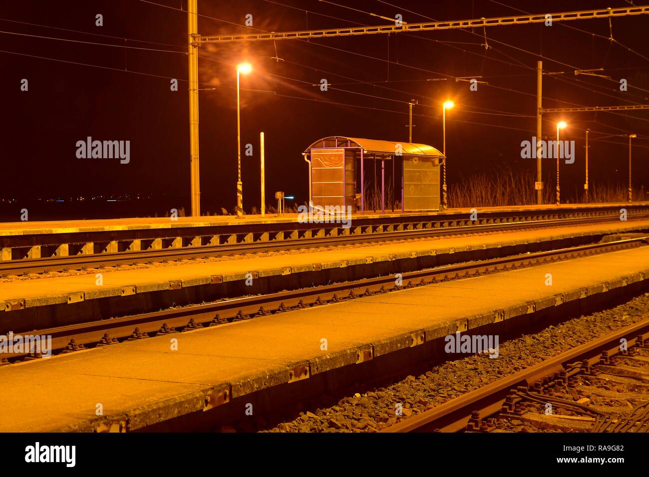 Speeding train at small station hi-res stock photography and images - Alamy