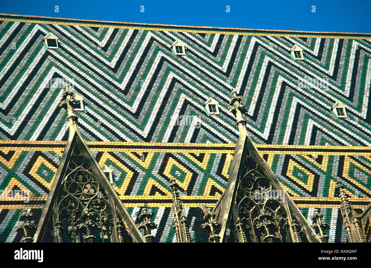 Vienna Austria Stephansdom Cathedral Glazed Tiles Roof Cover Stock ...