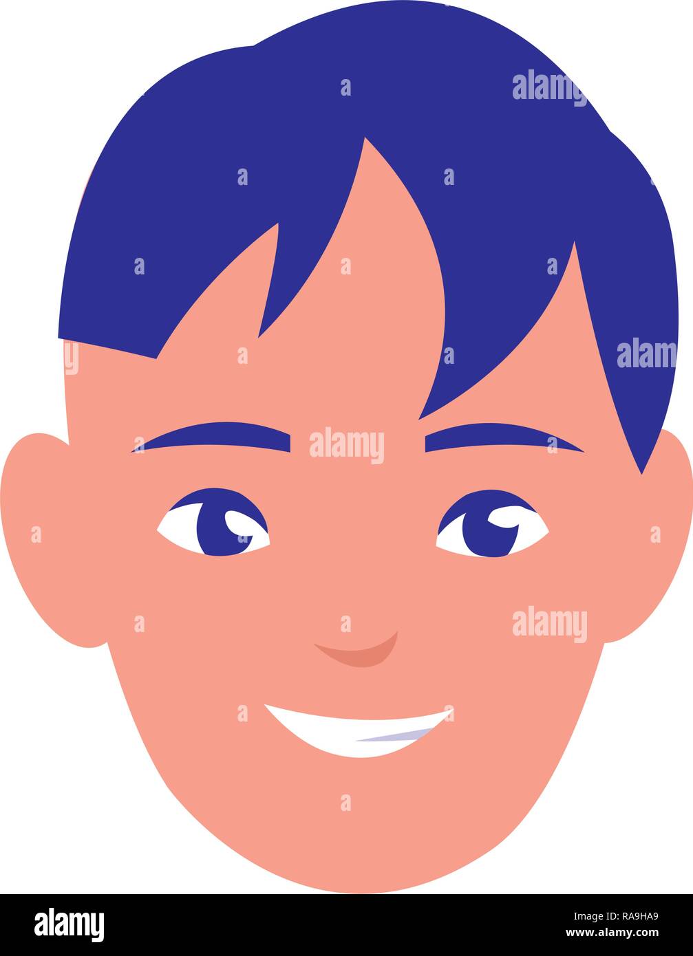 cute little boy head character vector illustration design Stock Vector ...