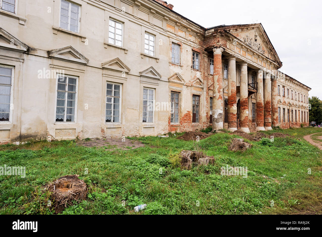 78 meter long East wing of Palladian architecture style Palac Potockich ...