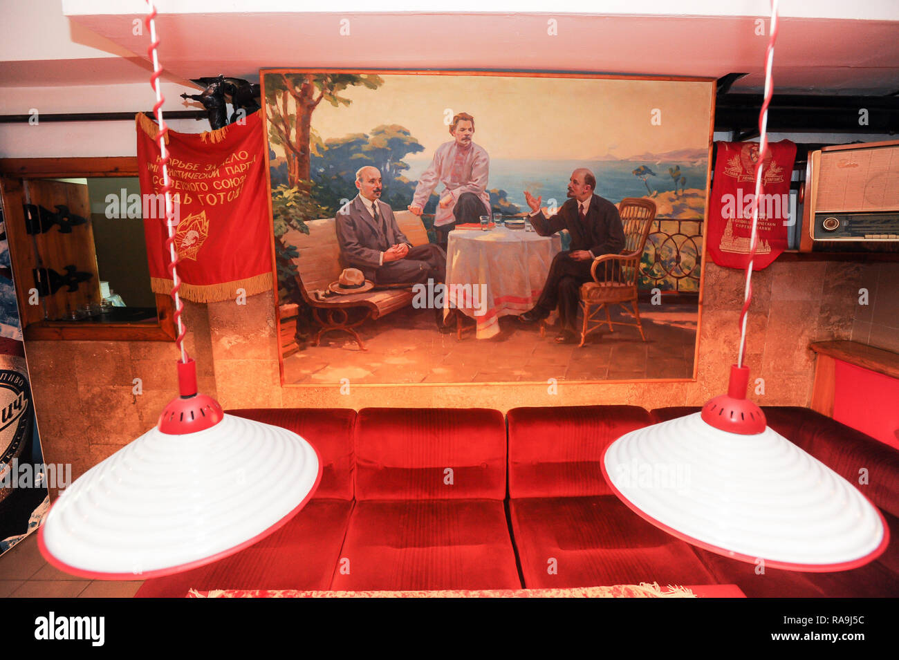 Soviet Union nostalgia restaurant Traktir Zowtnewyj in Vinnytsia ...