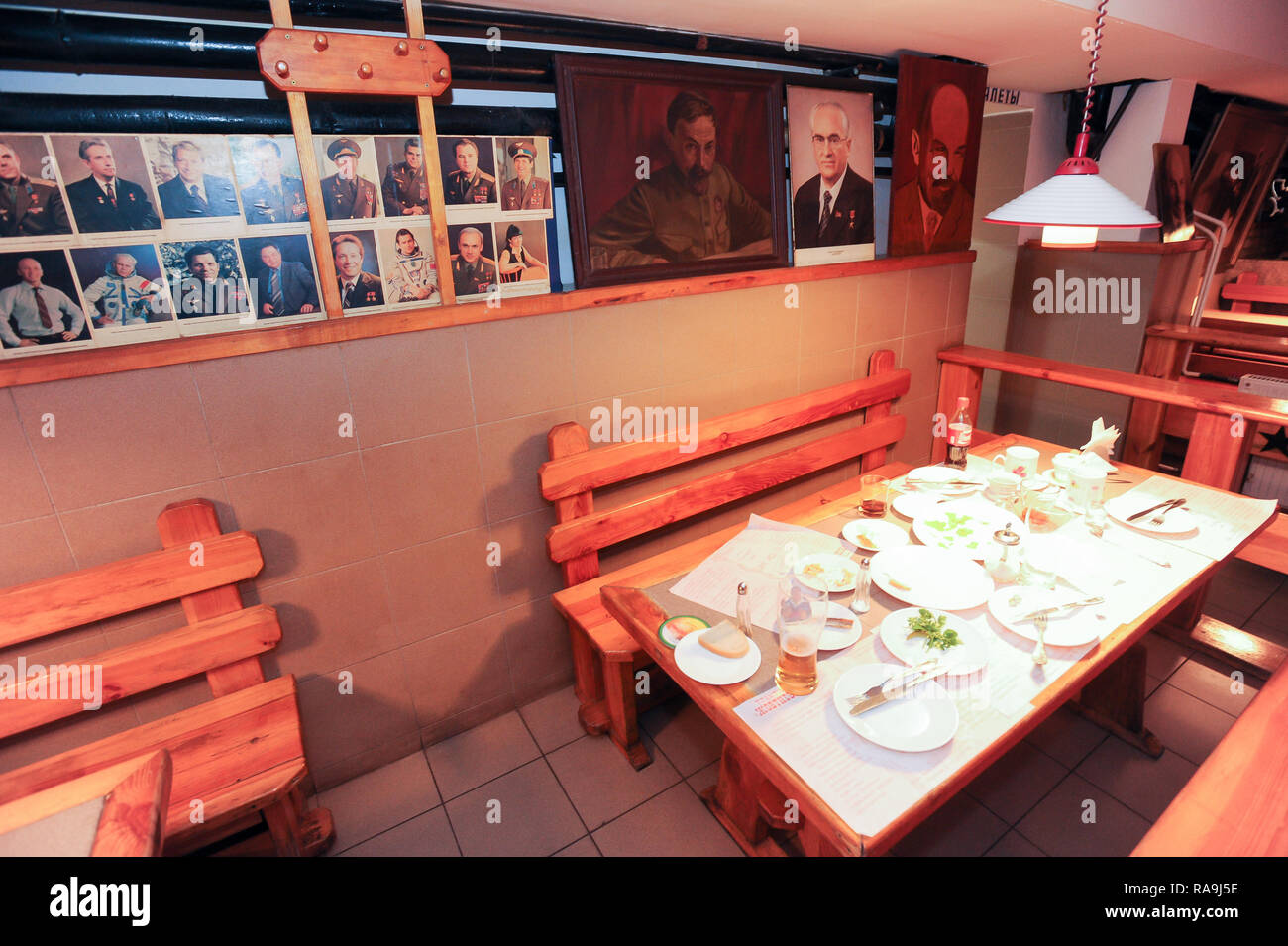 Soviet Union nostalgia restaurant Traktir Zowtnewyj in Vinnytsia ...