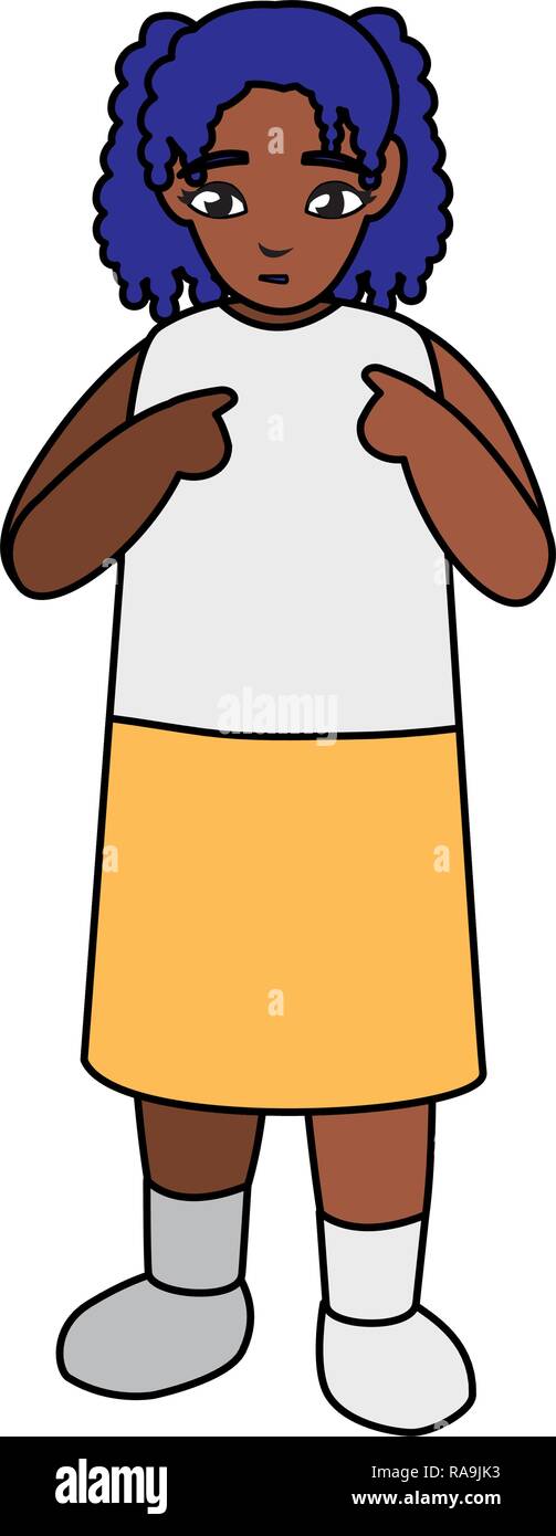 beautiful little black girl character vector illustration design Stock ...