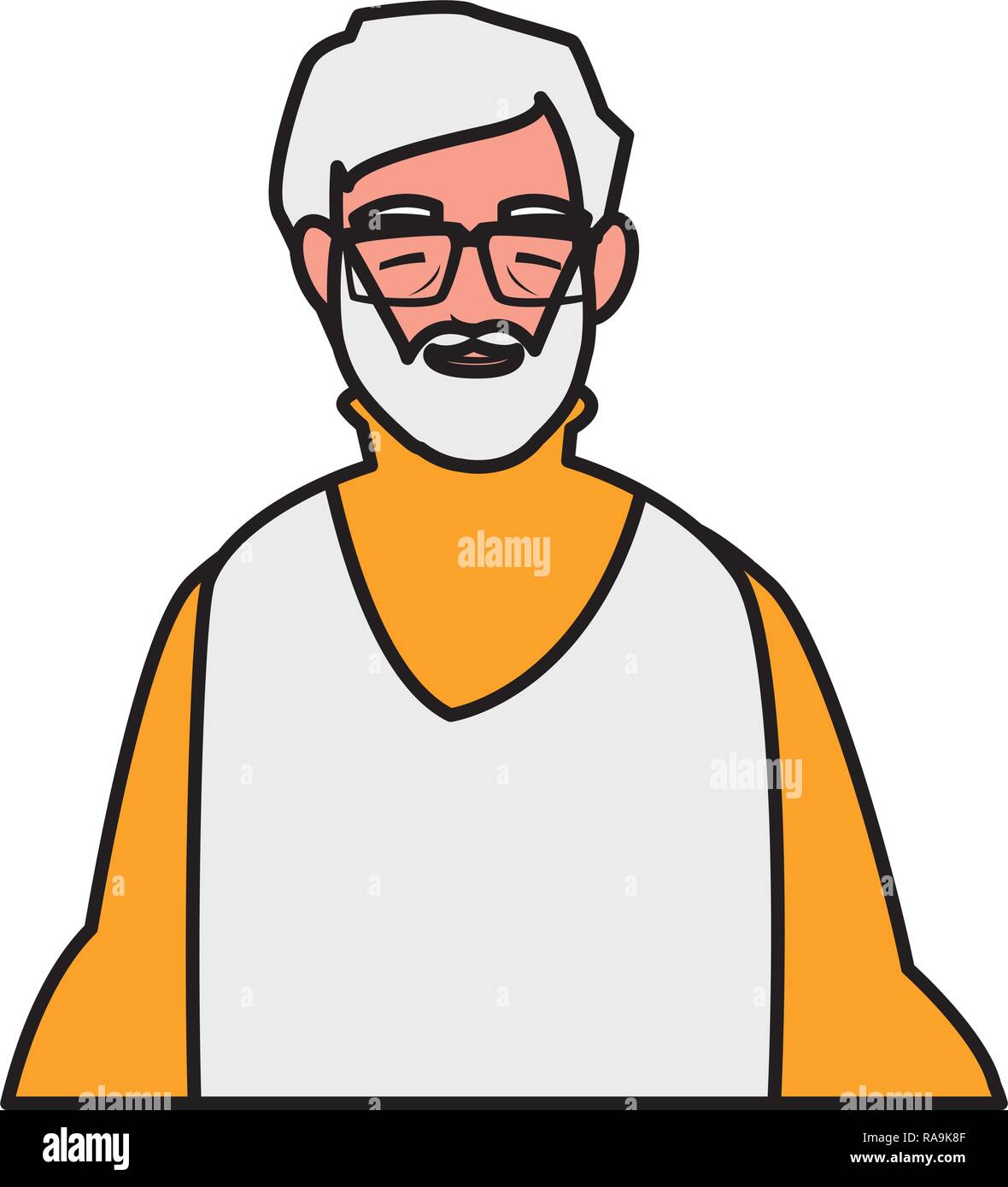 cute grandfather avatar character vector illustration design Stock ...