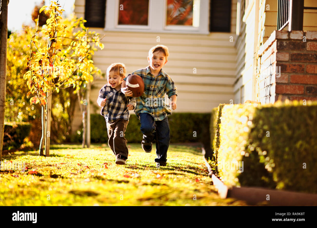 Kids Playing Backyard Football