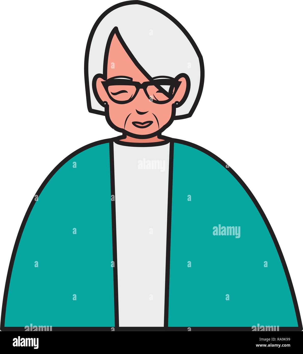 cute grandmother avatar character vector illustration design Stock ...