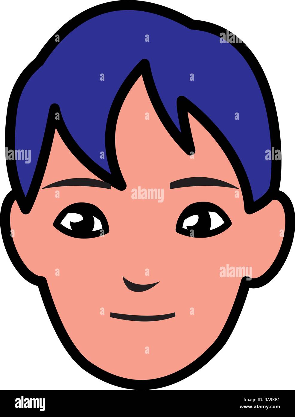 cute little boy head character vector illustration design Stock Vector ...