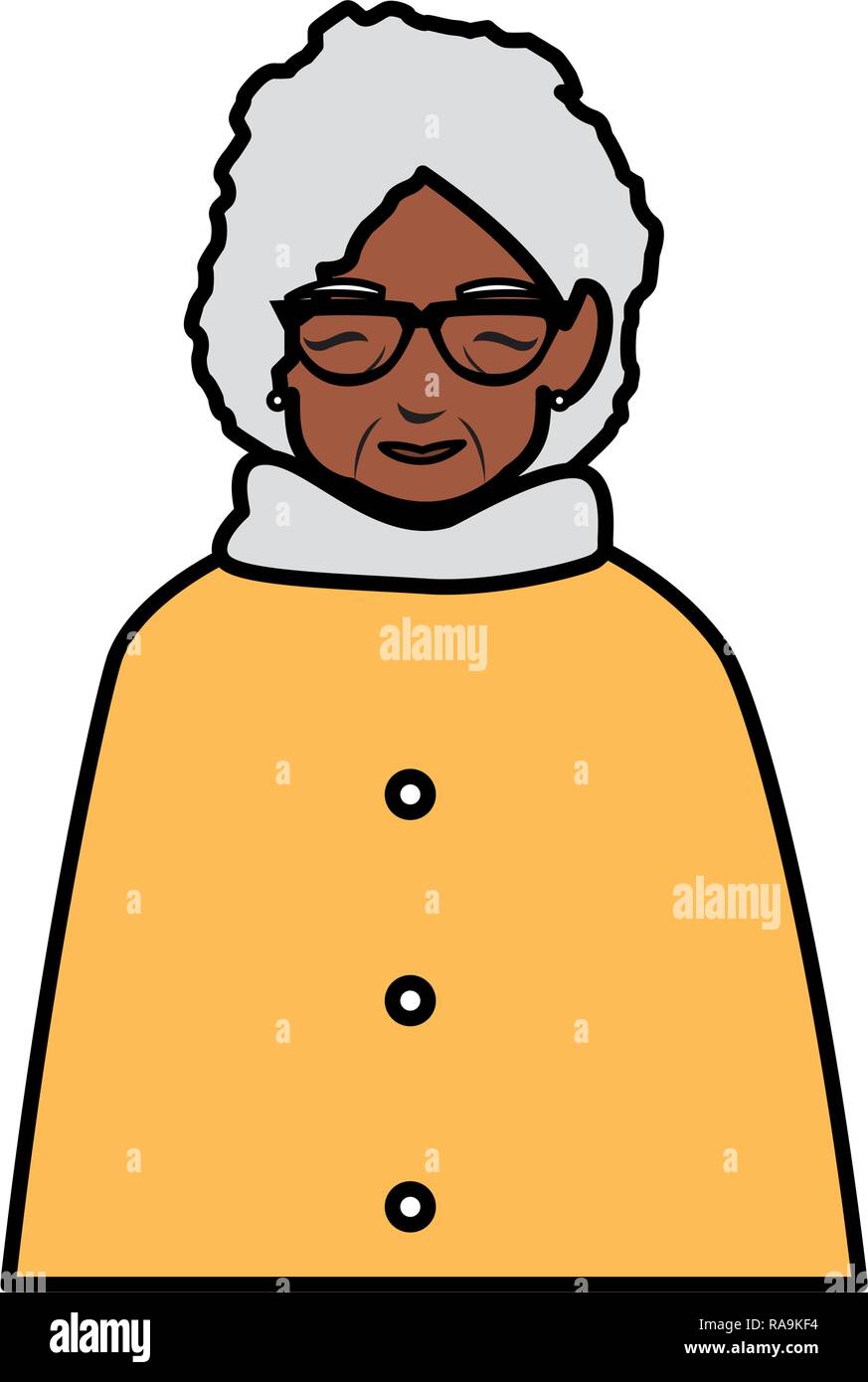cute grandmother avatar character vector illustration design Stock ...