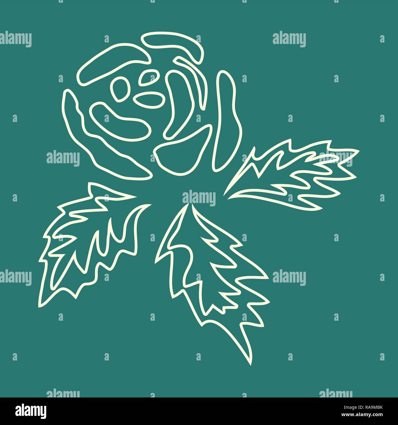 Rose bud with thorns Stock Vector Images - Alamy