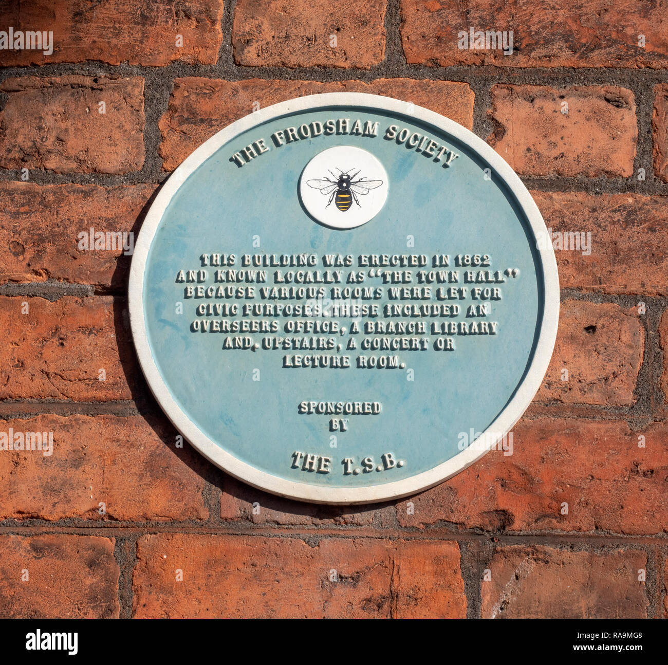 Heritage blue plaque on the building known as "The Town Hall", Main ...