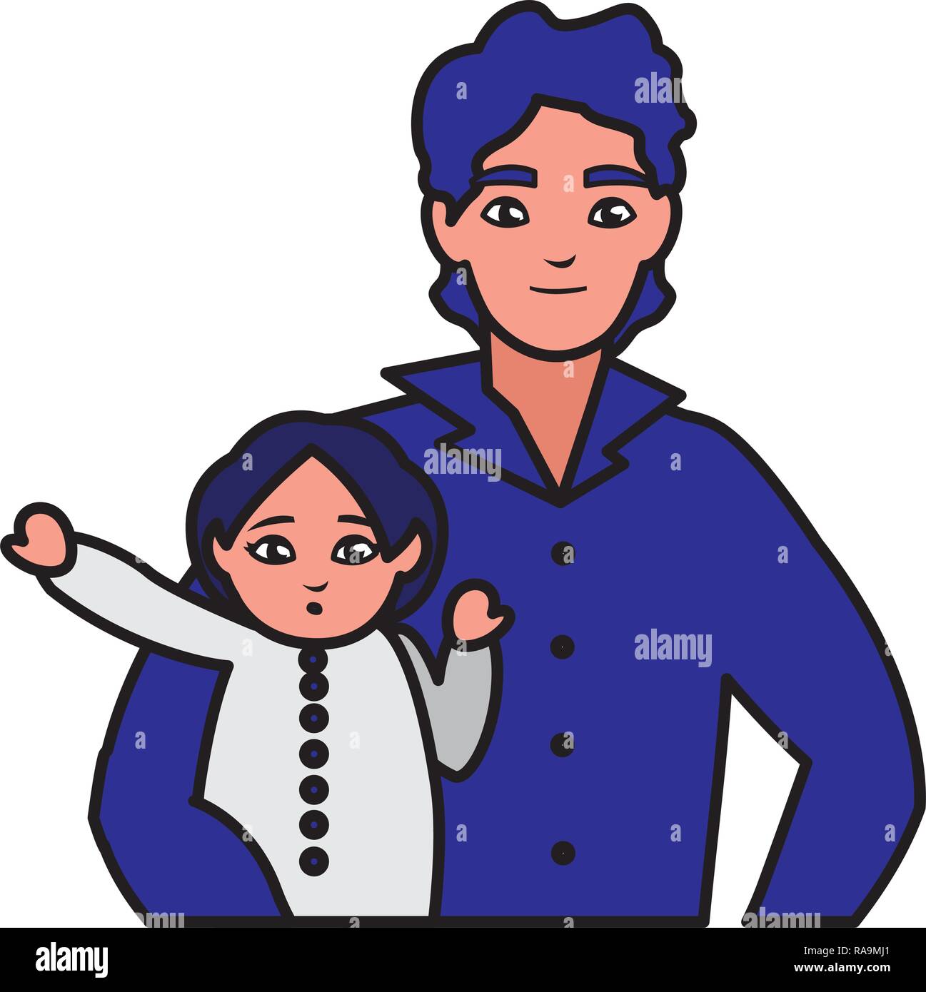 father with baby son characters vector illustration design Stock Vector ...