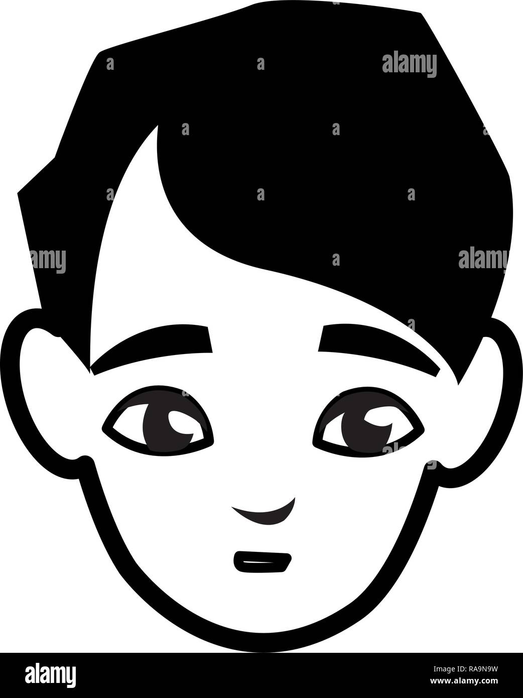 cute little boy head character vector illustration design Stock Vector ...