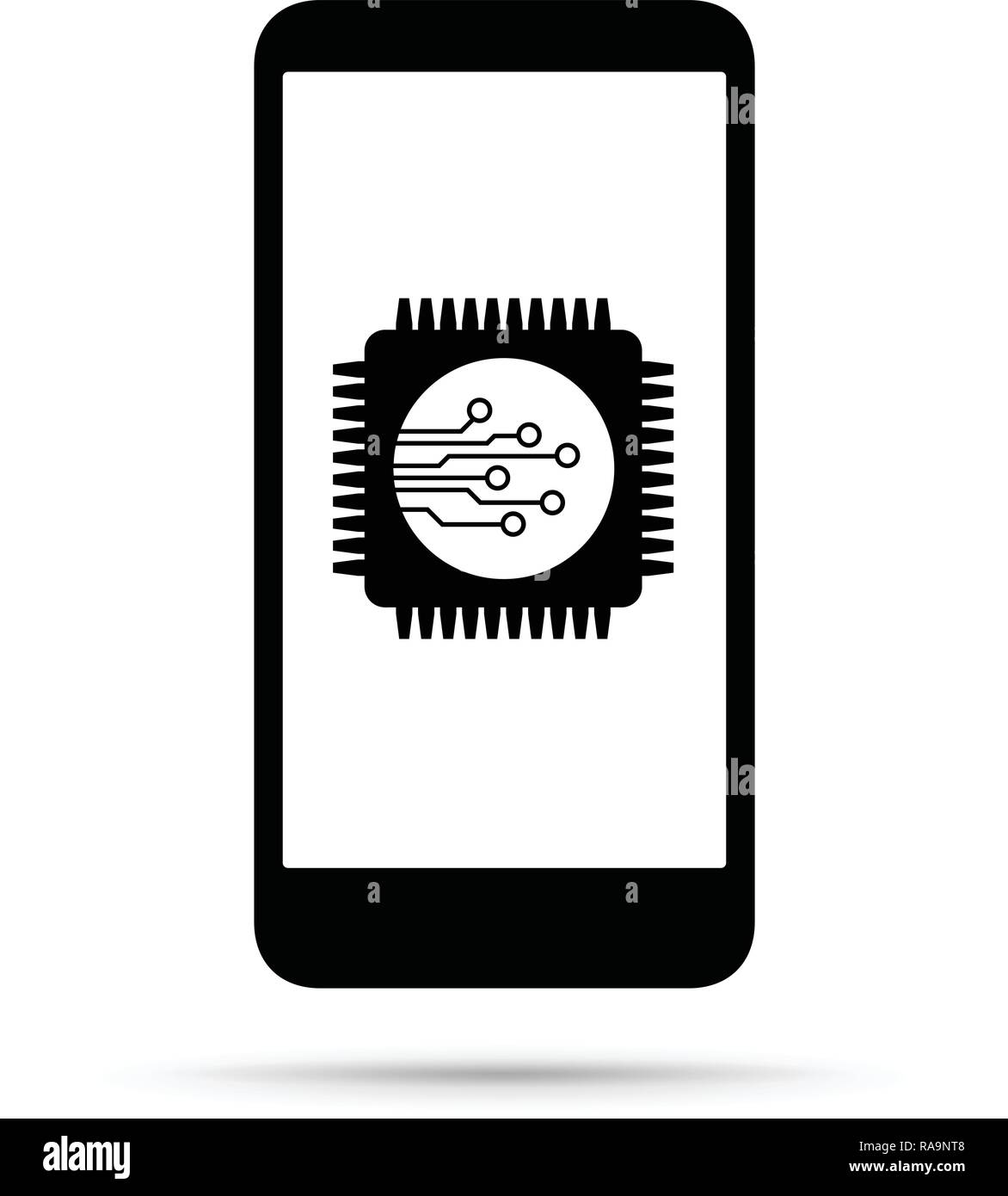 Cell phone with a microchip Stock Vector Image & Art - Alamy