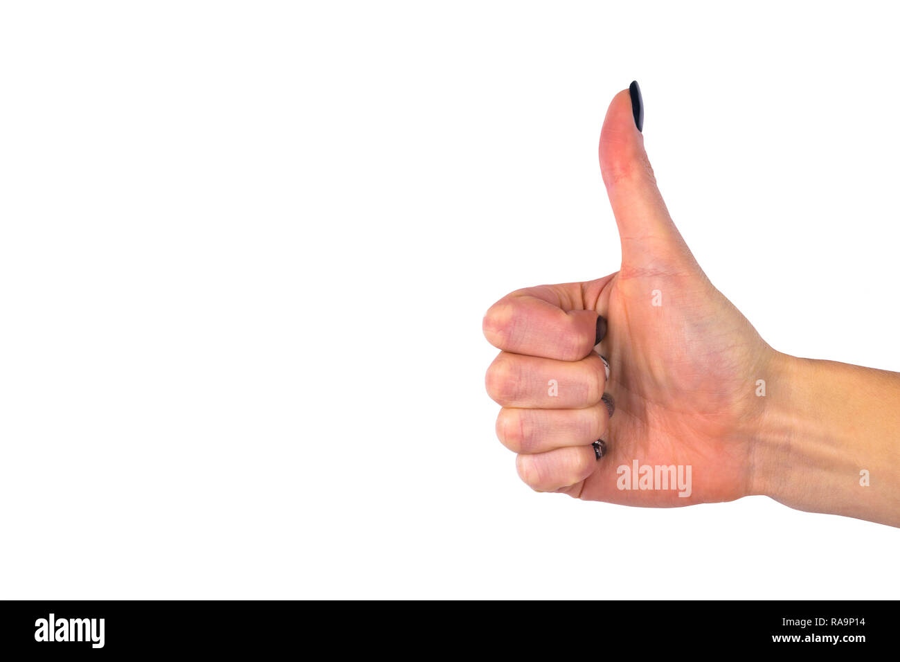 Female hand showing thumb up ok all right victory hand sign gesture ...