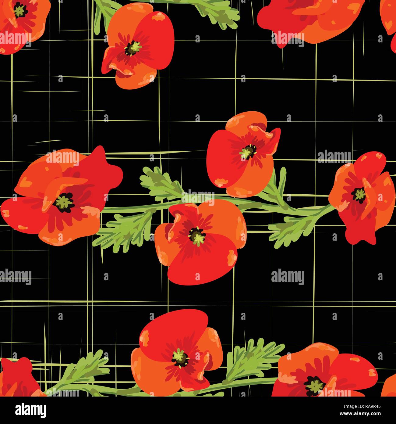 Seamless pattern poppy flower, vector eps 10 Stock Vector Image & Art ...