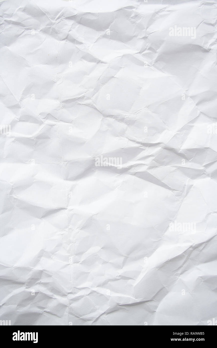 Crumpled white paper texture. Crushed paper abstract background Stock ...