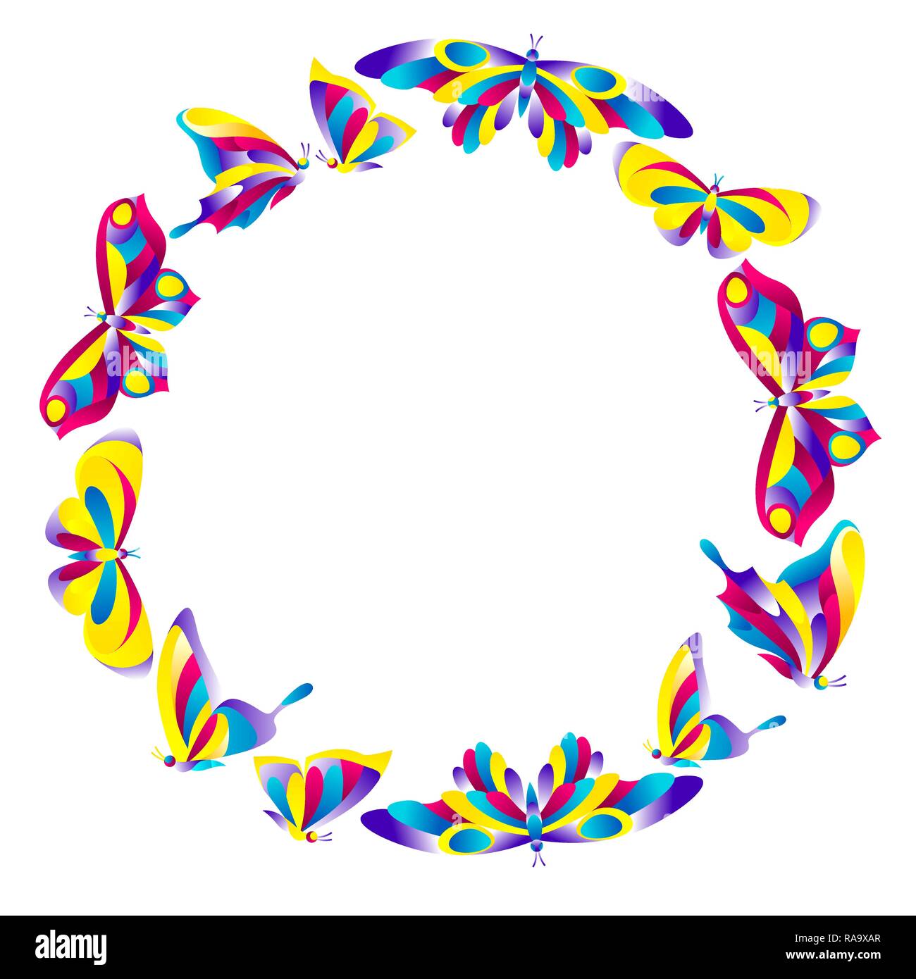 Frame design with butterflies Stock Vector Image & Art - Alamy