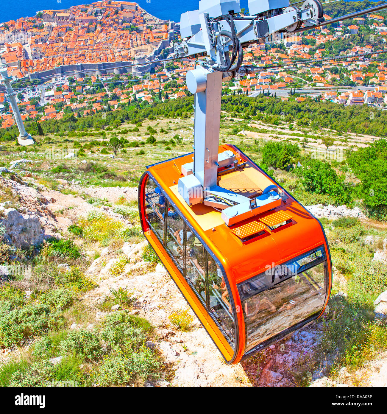 Cable way in Dubrovnik, Croatia Stock Photo - Alamy