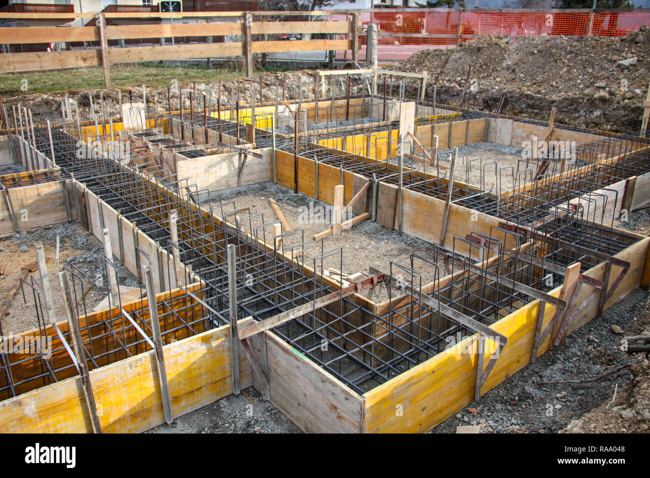 foundation construction with iron rods Stock Photo - Alamy