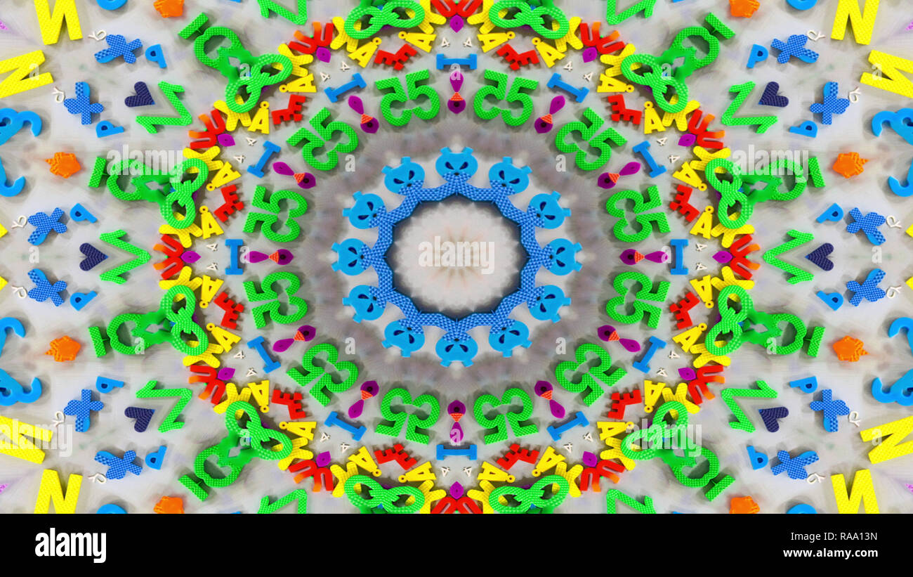 Abstract Numbers and Letters Concept Symmetric Pattern Ornamental ...