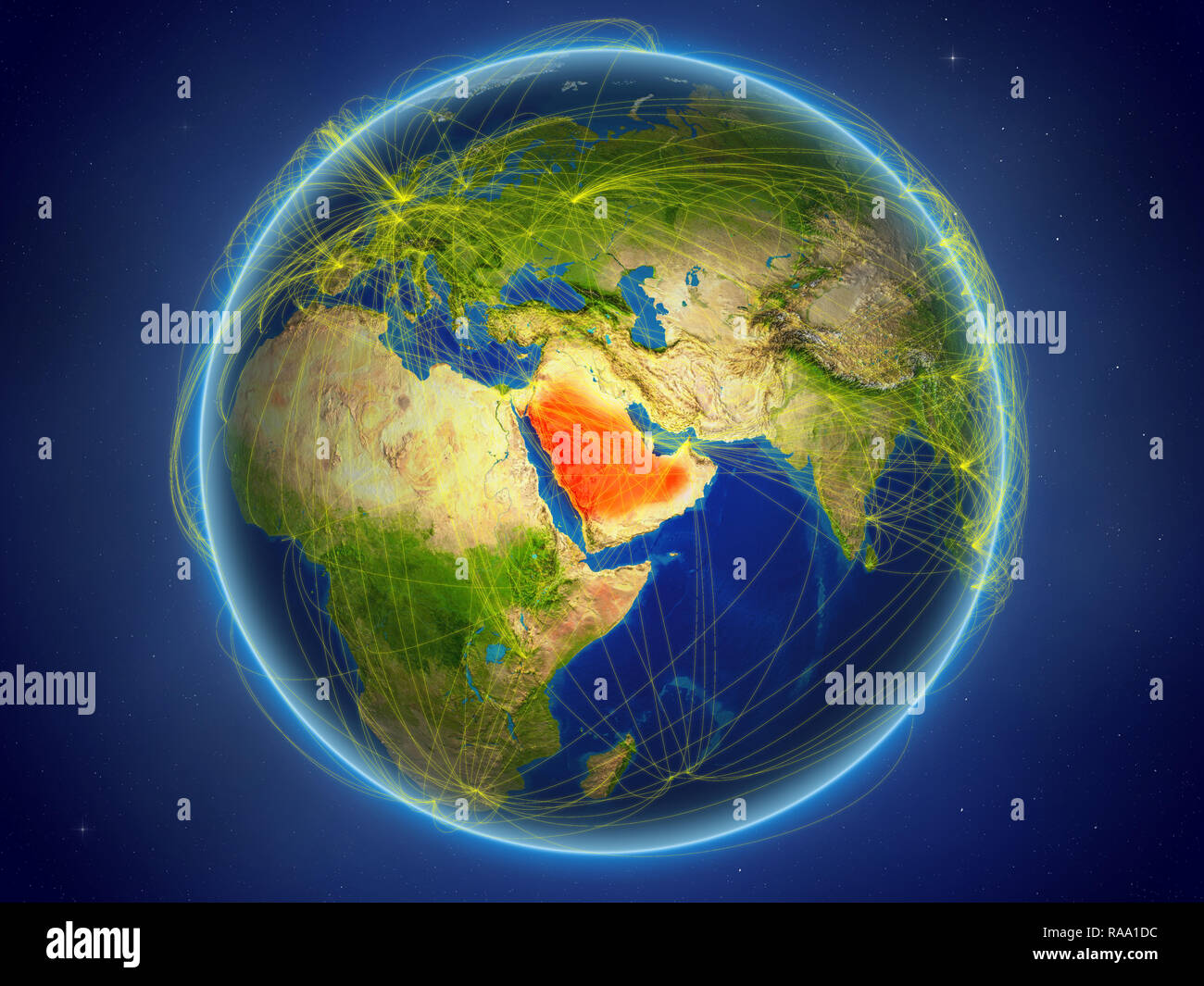 Earth Showing Saudi Arabia Saudi Arabia Location On Globe Saudi