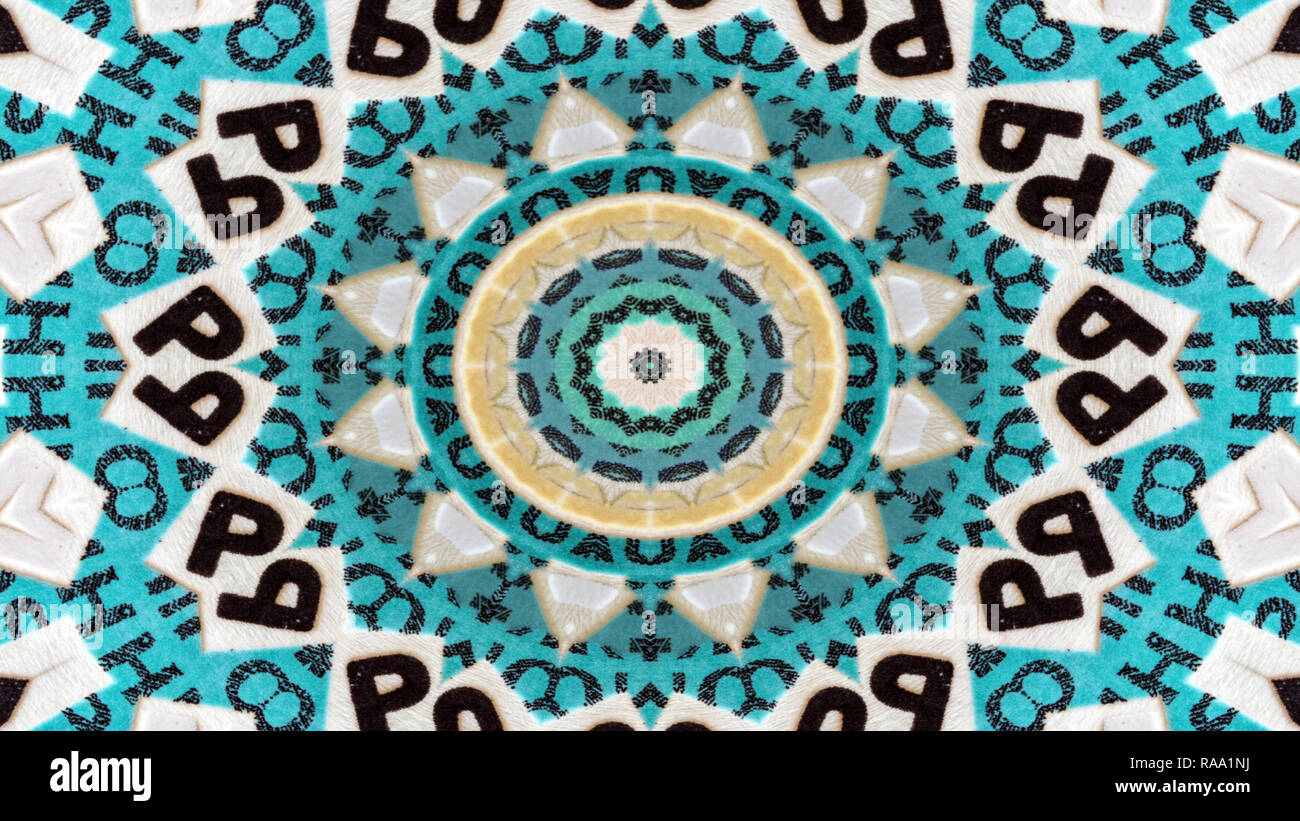 Abstract Numbers and Letters Concept Symmetric Pattern Ornamental ...