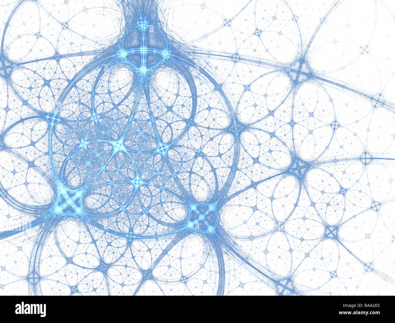 Abstract round geometric shape with curly lines as flower, star ...