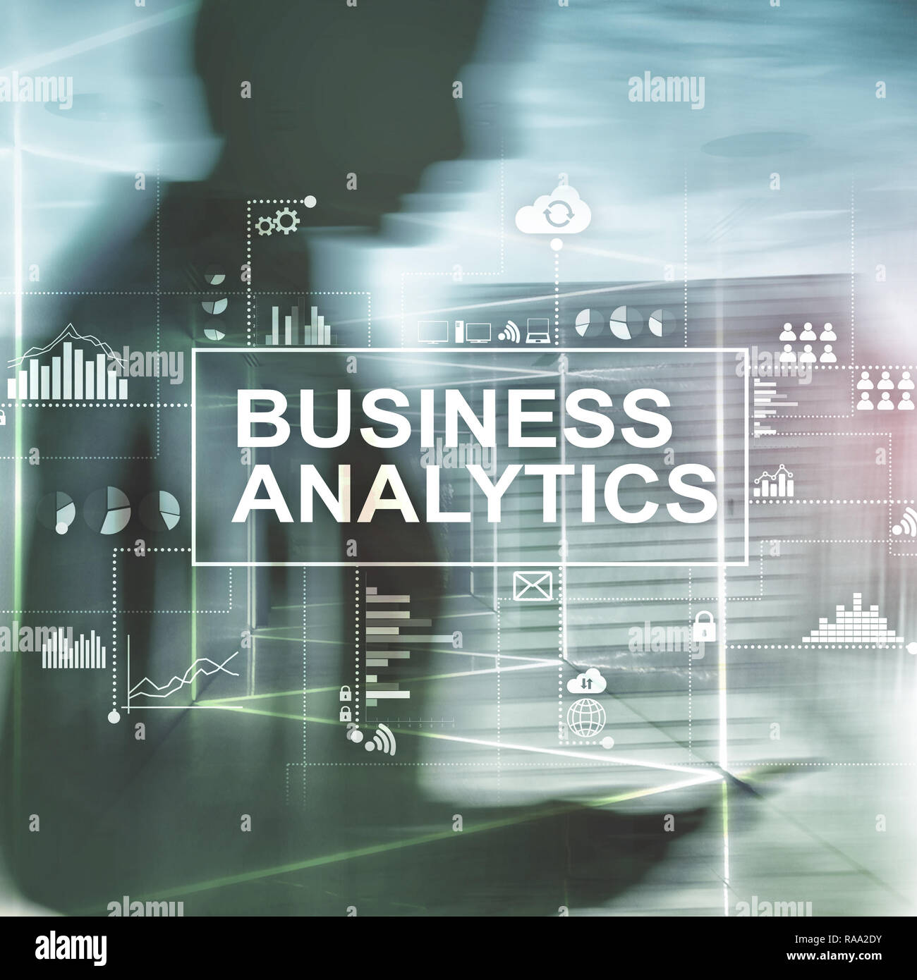 Business analytics concept on double exposure background Stock Photo ...