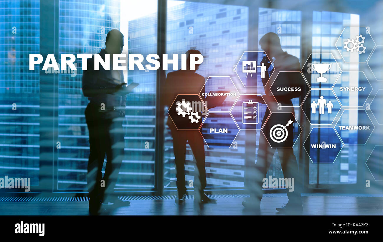 Business partnership concept. Successful deal after great meeting ...