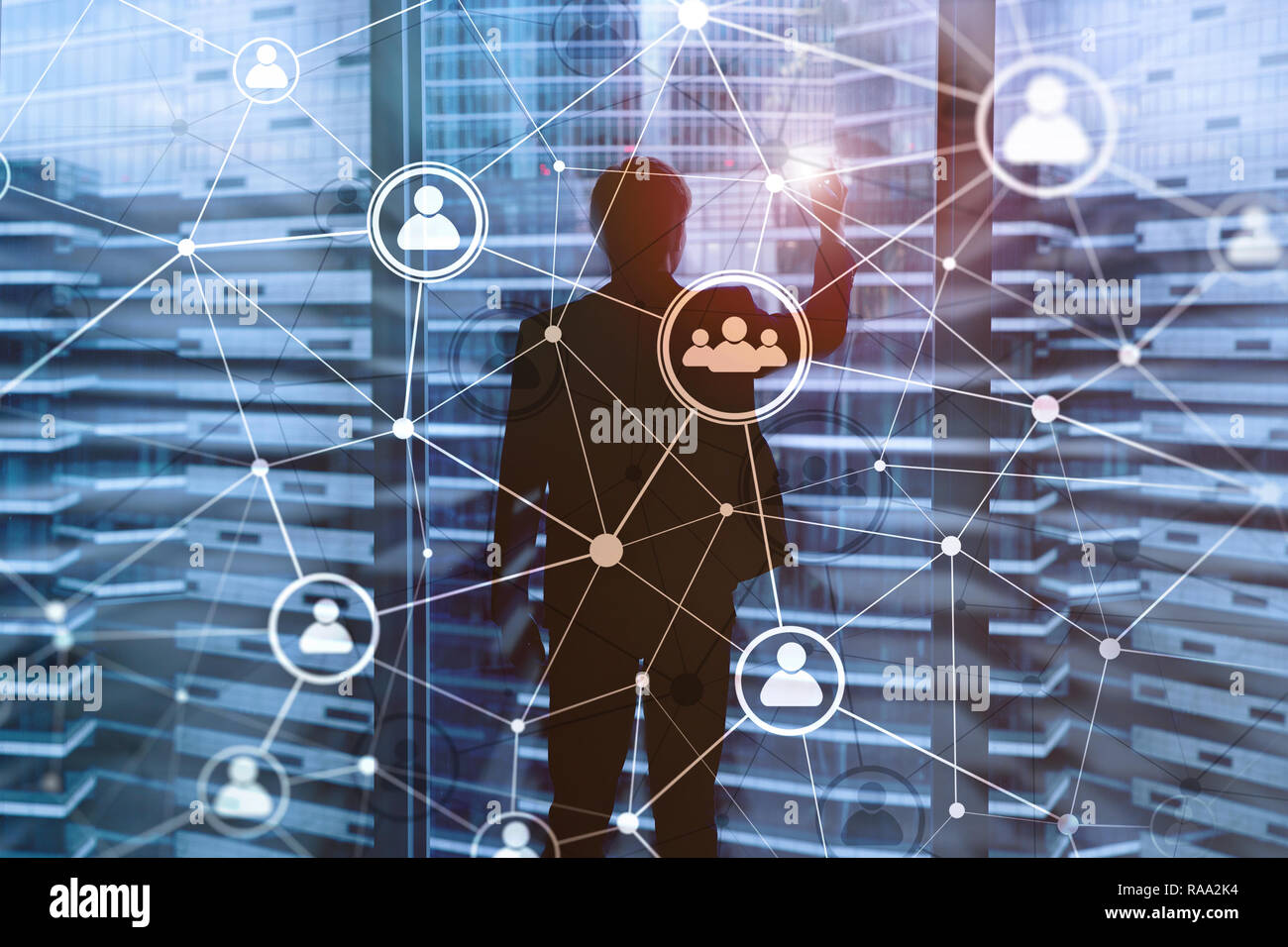 Double exposure people network structure HR - Human resources ...