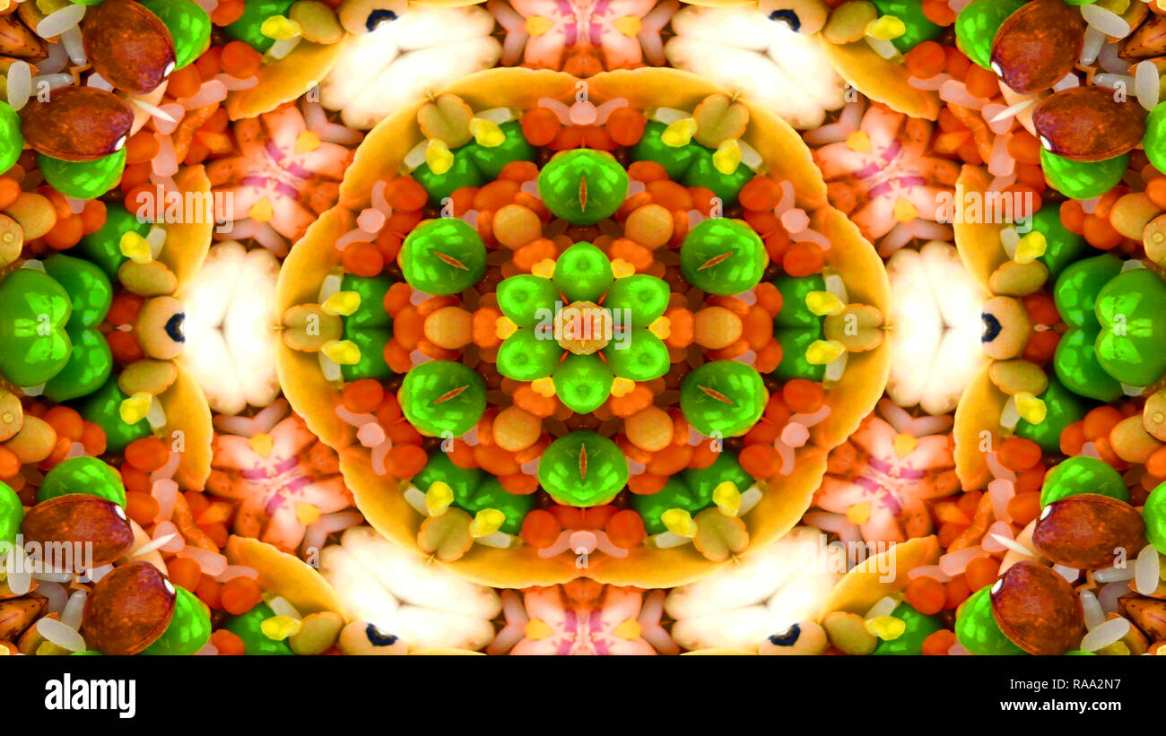 Abstract Vegetable Food Concept Symmetric Pattern Ornamental Decorative ...