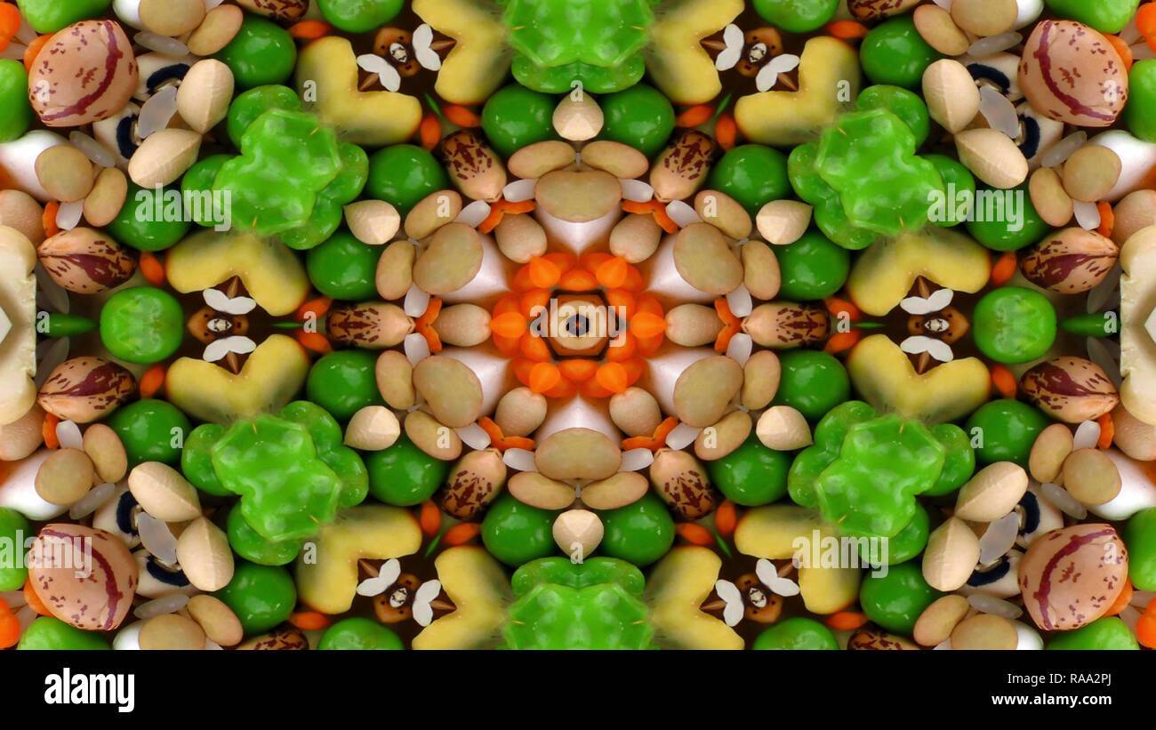 Abstract Vegetable Food Concept Symmetric Pattern Ornamental Decorative ...