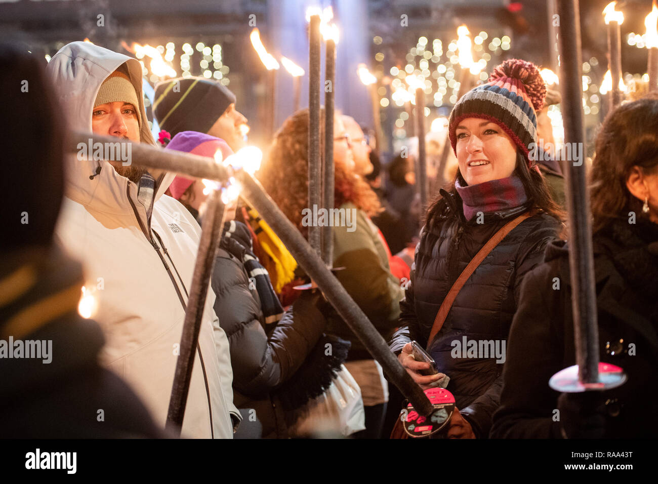 Edinburgh torchlight procession castle hi-res stock photography and ...