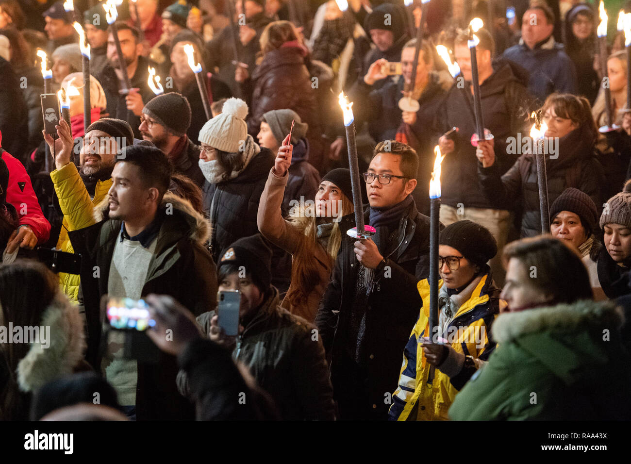 Edinburgh Hogmanay Torchlight Procession Stock Photo - Alamy