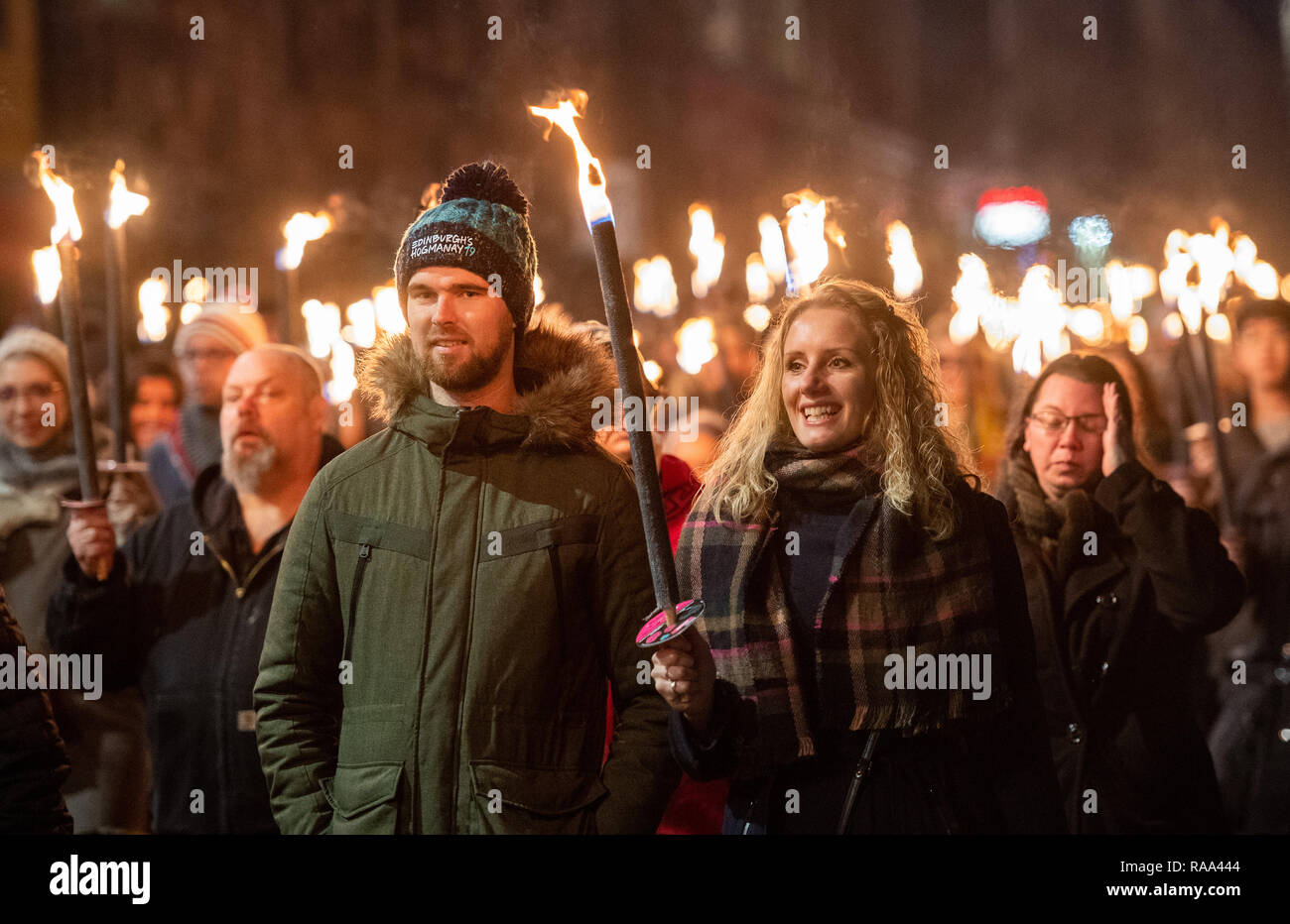 Edinburgh Hogmanay Torchlight Procession Stock Photo - Alamy