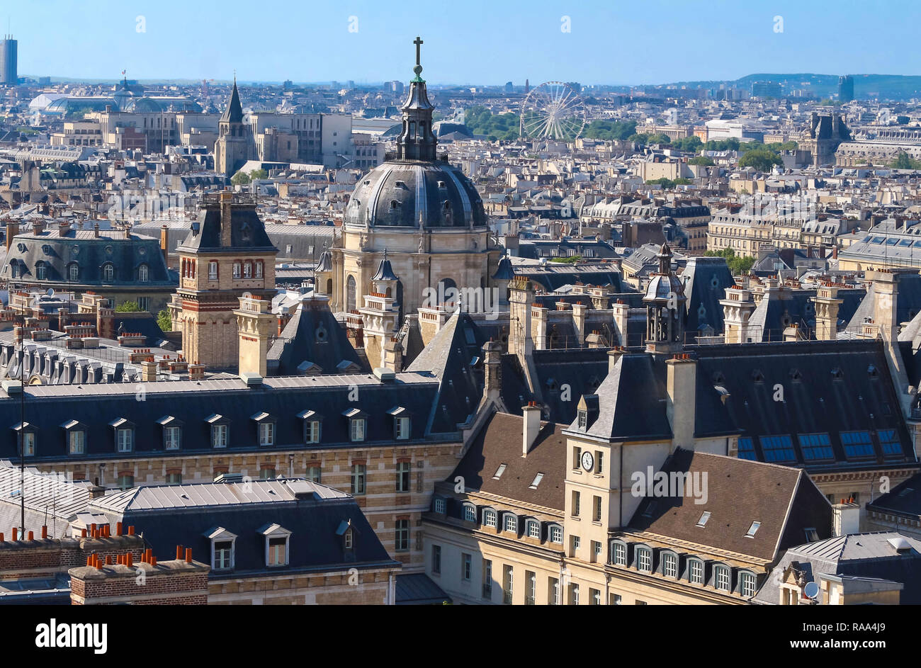 The aerial view of Church of Val-de-Grace, Paris, France Stock Photo ...