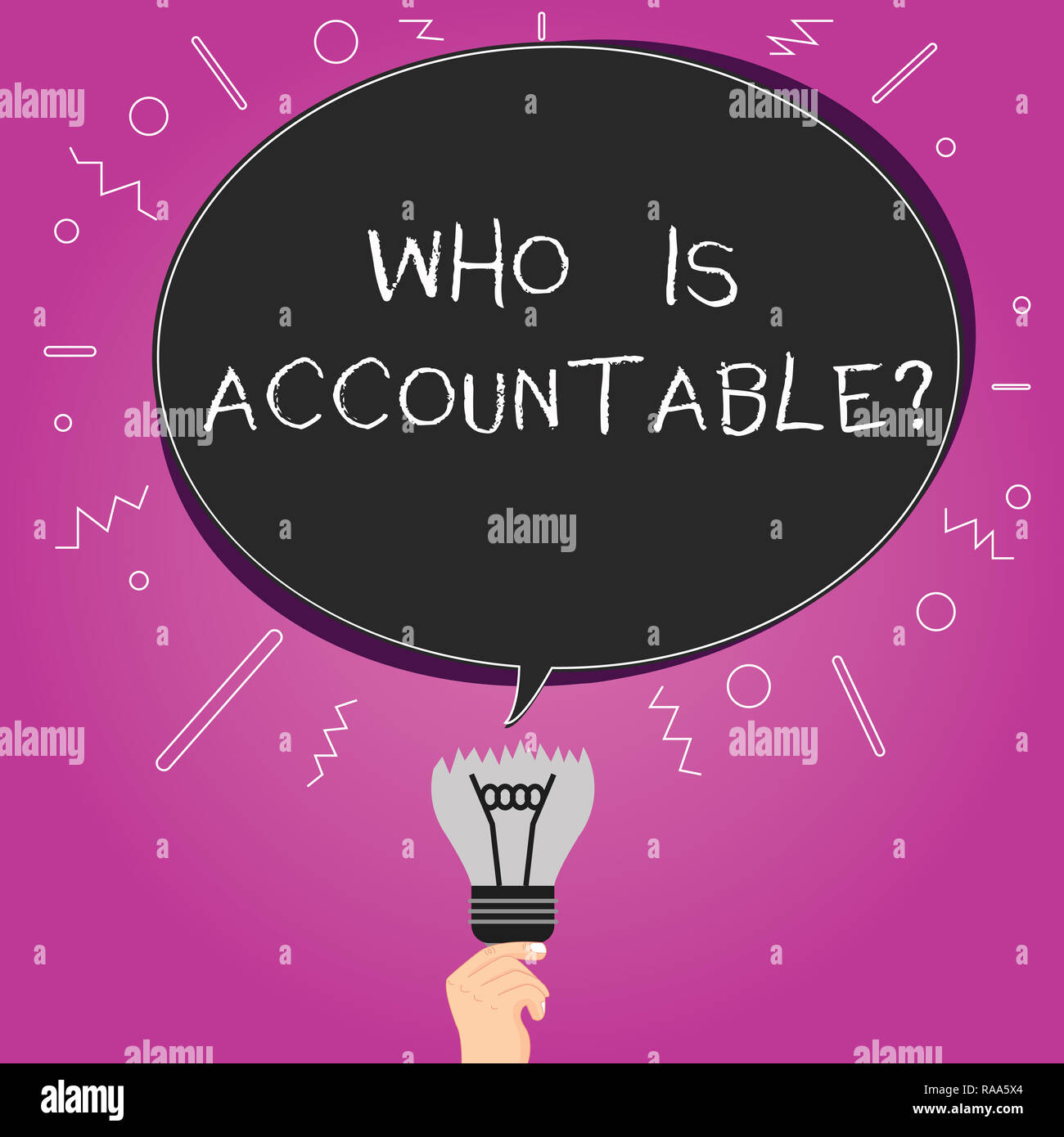 Word writing text Who Is Accountablequestion. Business concept for To ...