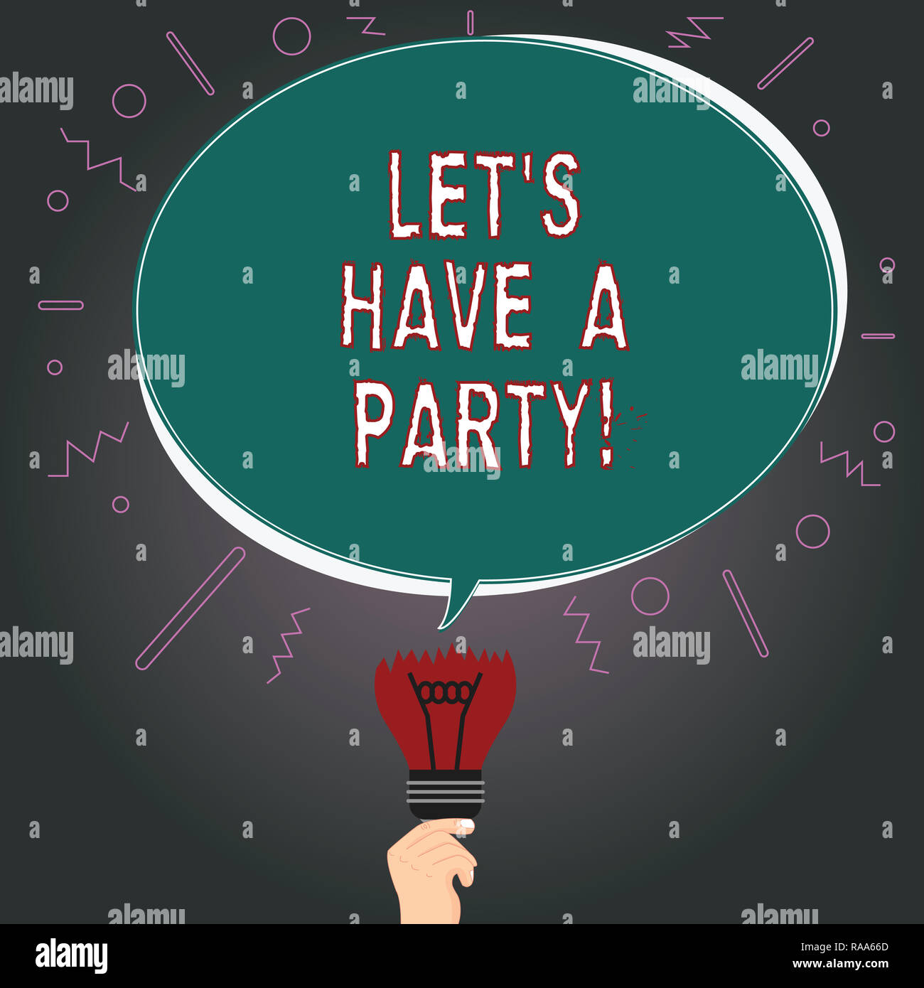 Writing note showing Let S Is Have A Party. Business photo showcasing ...