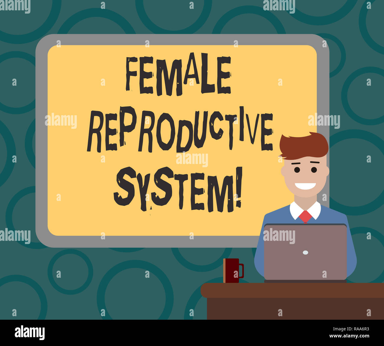 Writing note showing Female Reproductive System. Business photo ...