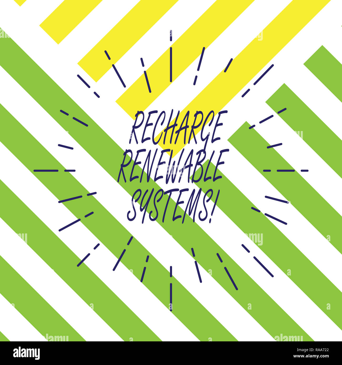 Text sign showing Recharge Renewable Systems. Conceptual photo Clean ...