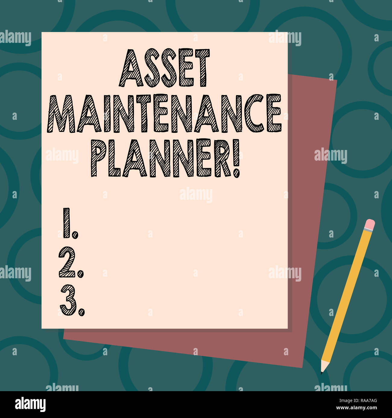 Handwriting text writing Asset Maintenance Planner. Concept meaning ...