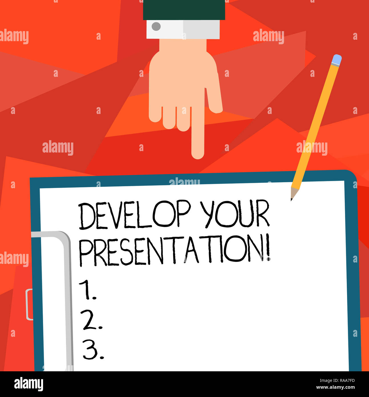 Conceptual hand writing showing Develop Your Presentation. Business ...