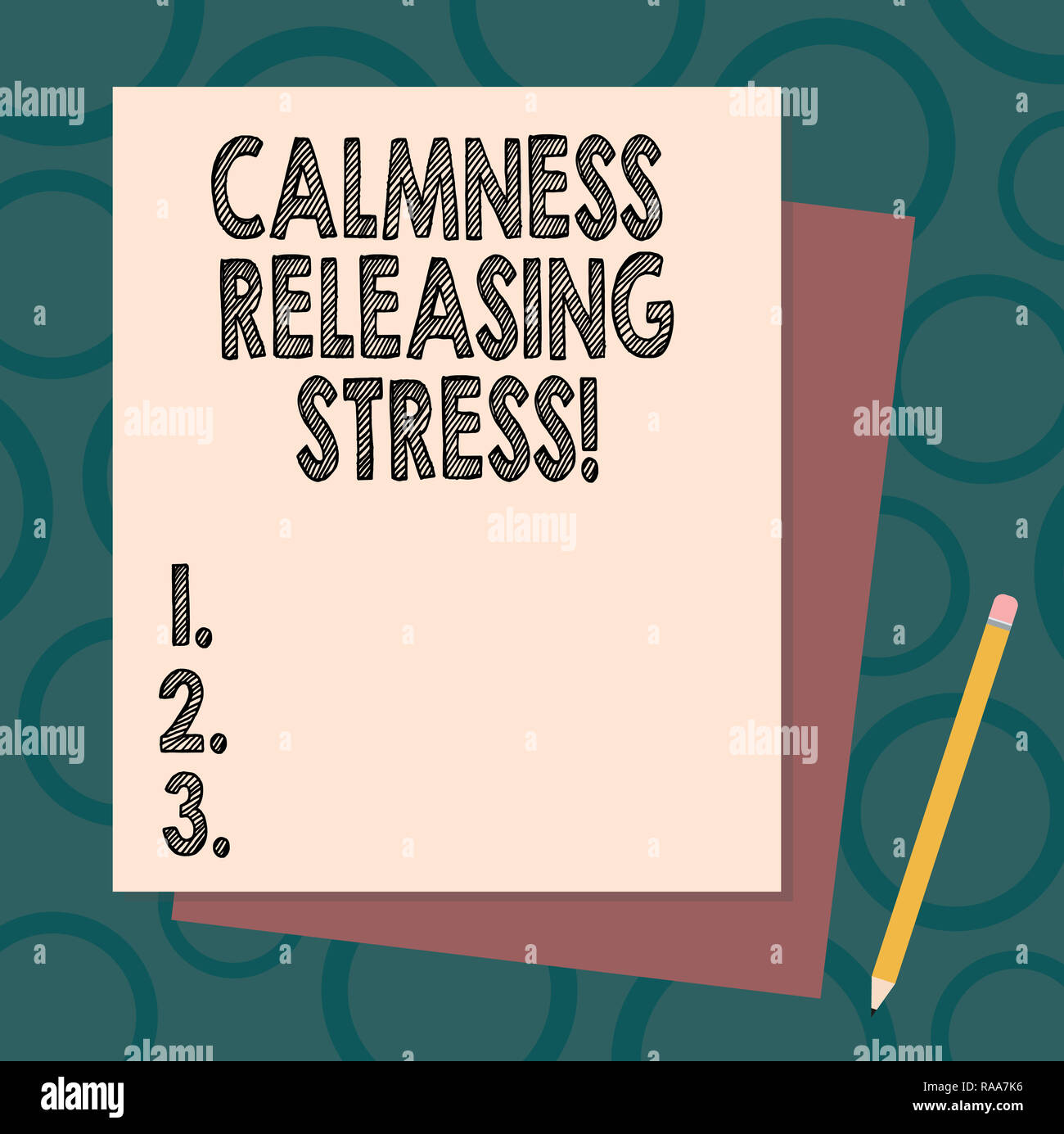 Handwriting text writing Calmness Releasing Stress. Concept meaning ...
